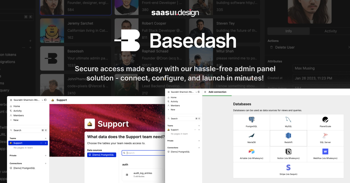 Basedash | UI, UX Design | SaaS | Application Design | saas ui